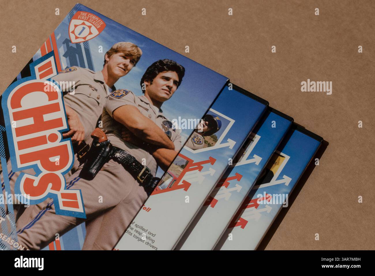 CHIPS dvd cases isolated on cardboard. CHiPs is an American crime drama ...