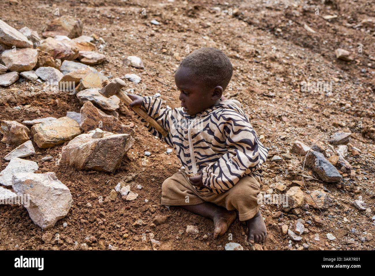 Stone breakers in West Uganda, Africa Stock Photo - Alamy