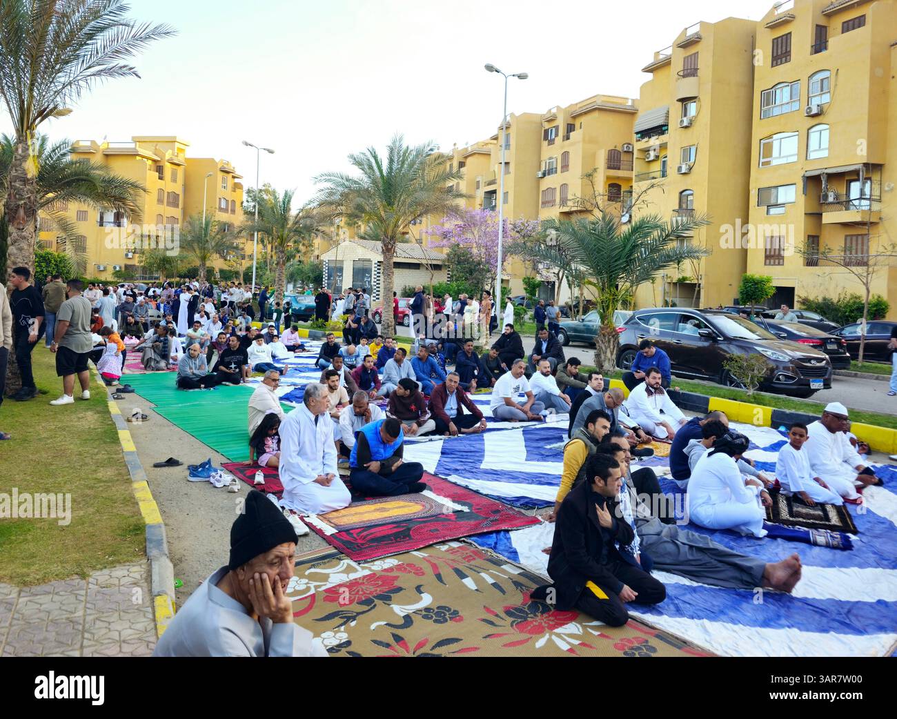 Cairo, Egypt, March 31 2025: Festive celebrations and performing Eid Al ...