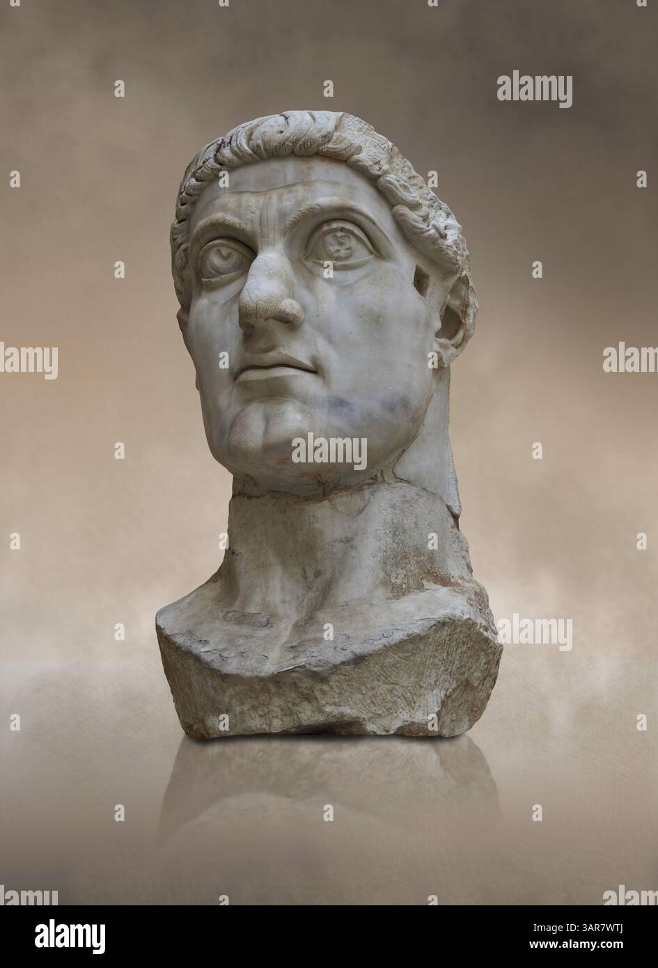 Roman Statue head of Emperor Constantine known as the Colossus of ...