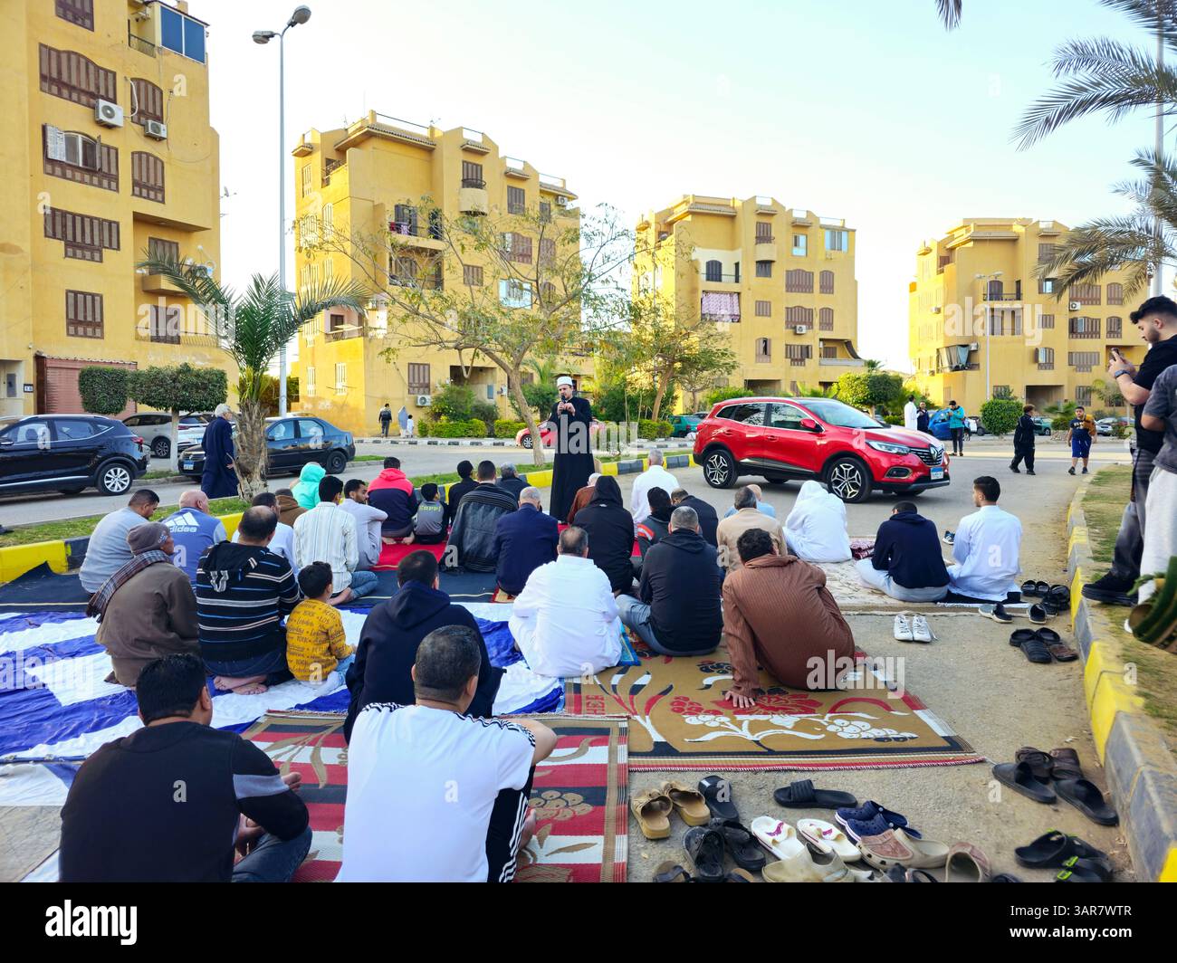 Cairo, Egypt, March 31 2025: The mosque preacher Imam performs Eid Al ...