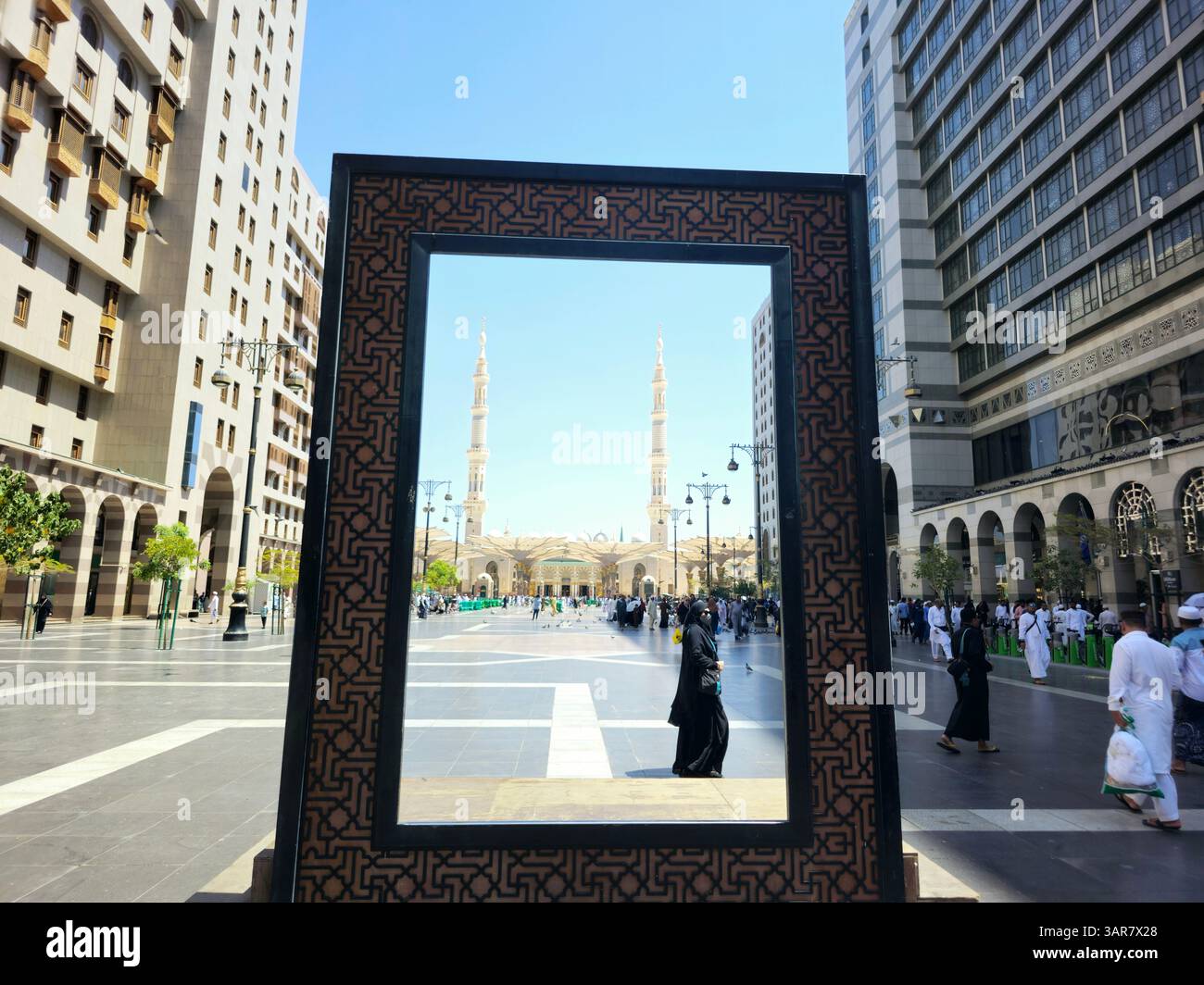 Medina, Saudi Arabia, June 28 2024: A frame in the street of Madinah ...