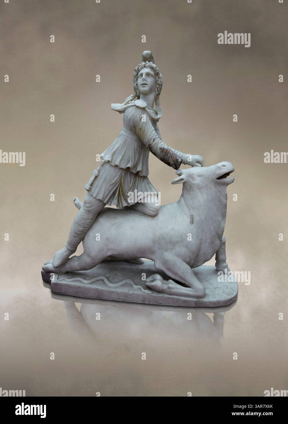 Roman statue of Mithras slaying the bull. 3rd Century AD. Excavated ...