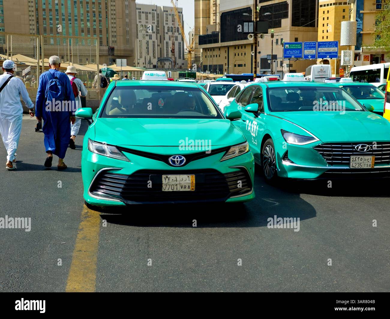 Mecca, Saudi Arabia, June 11 2024: Mecca Makkah Taxi, used to transport ...
