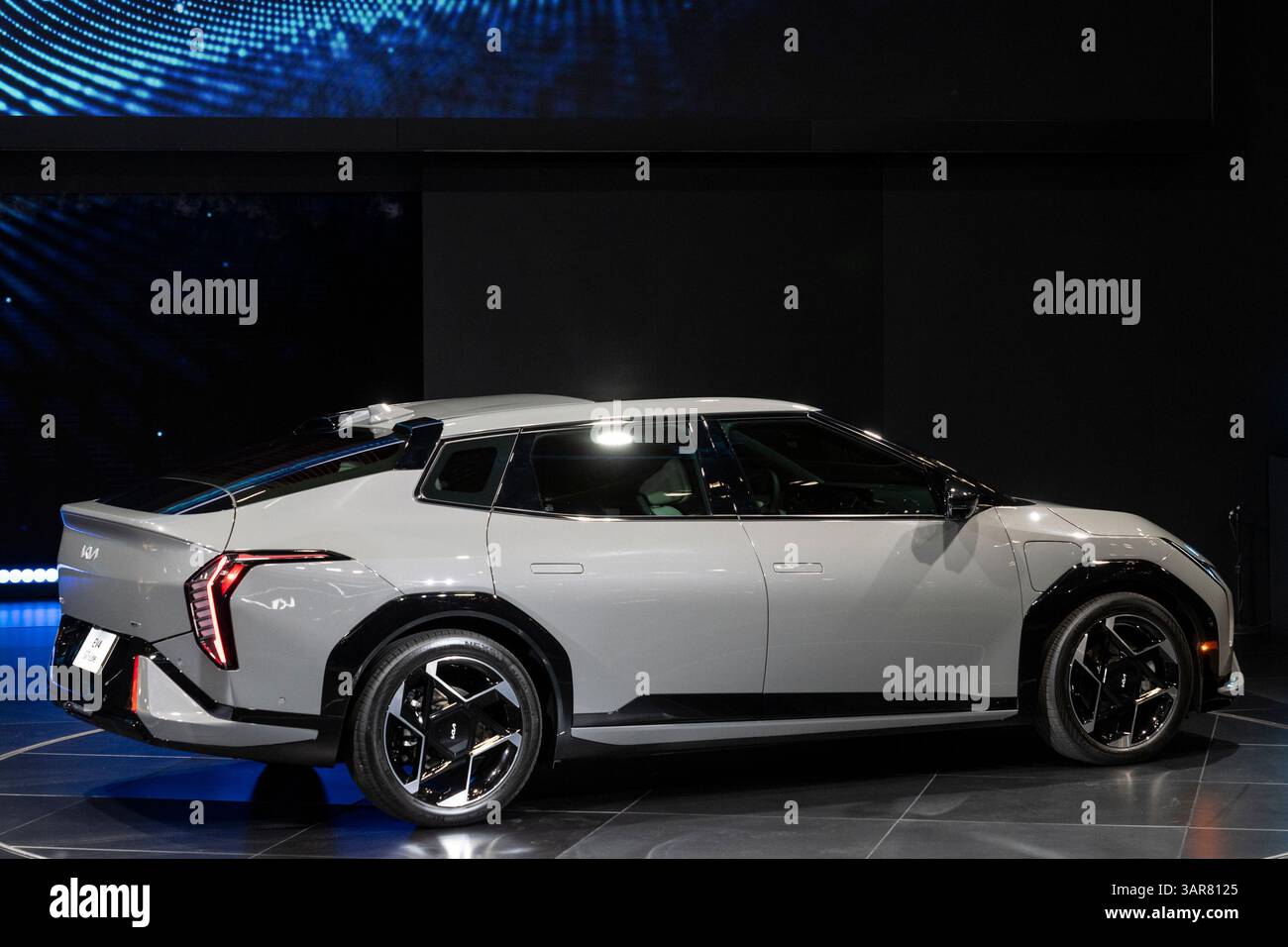 New York, NY, April 16, 2025: KIA EV4 new 2026 unveiled during press ...