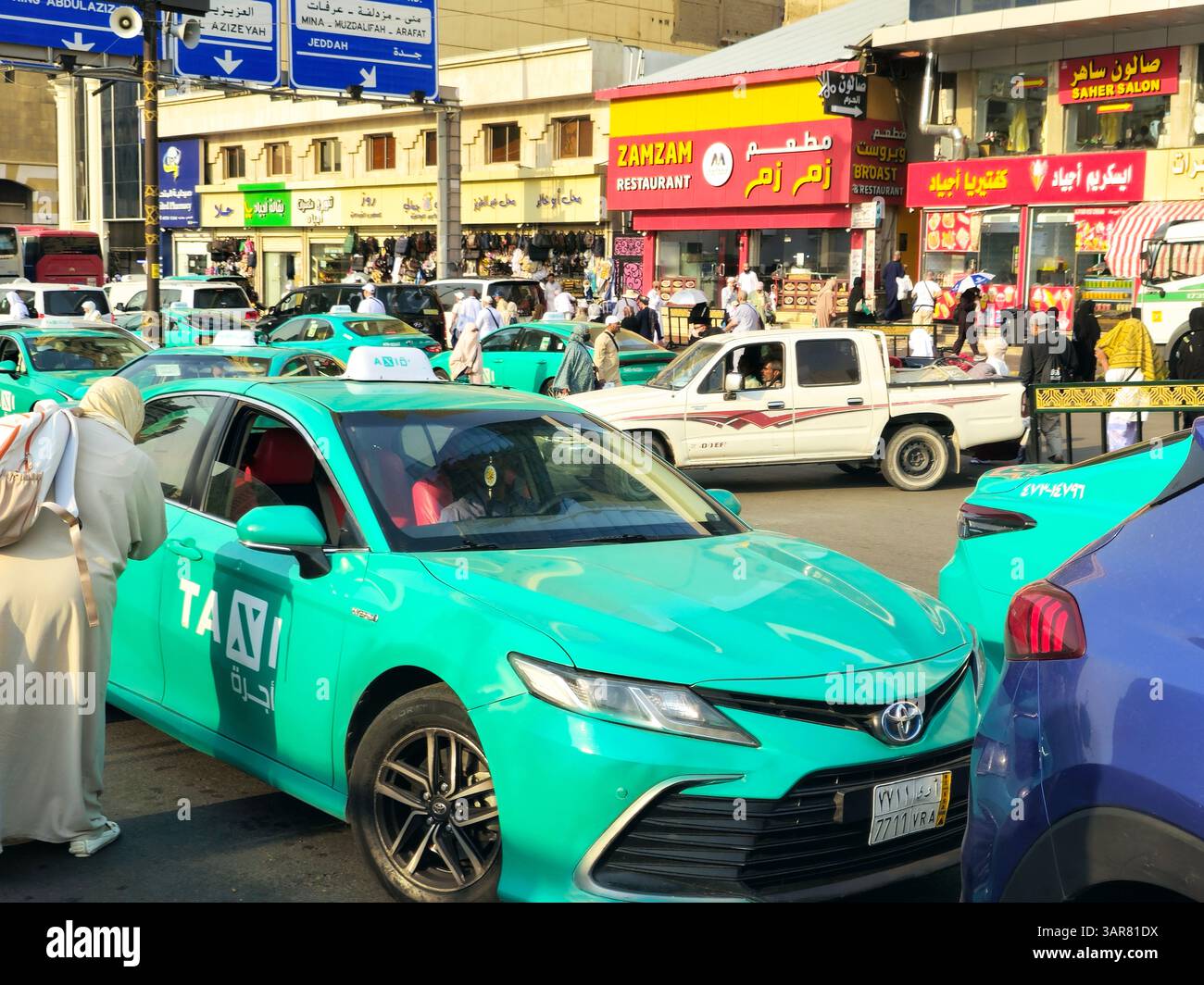 Mecca, Saudi Arabia, June 19 2024: Mecca Makkah Taxi, used to transport ...