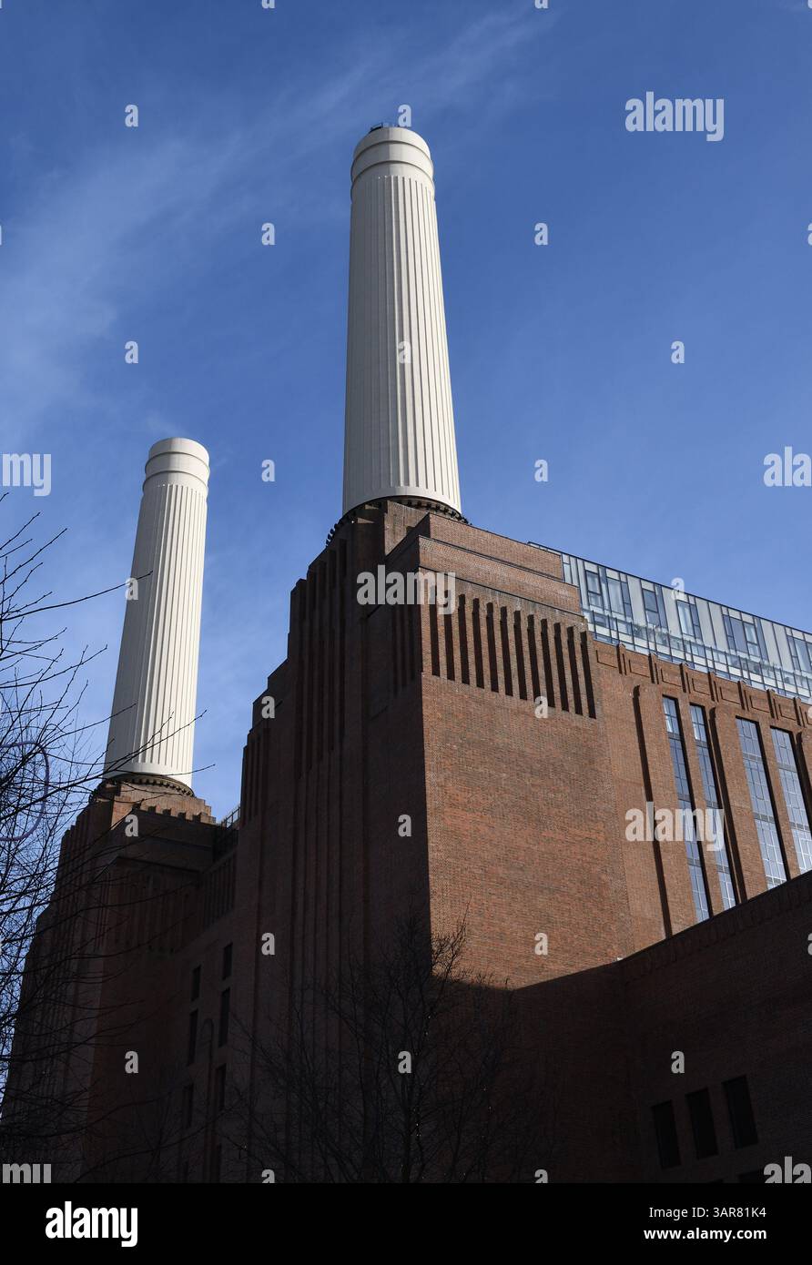 Two chimneys, Battersea Power Station, Battersea, Wandsworth, London ...