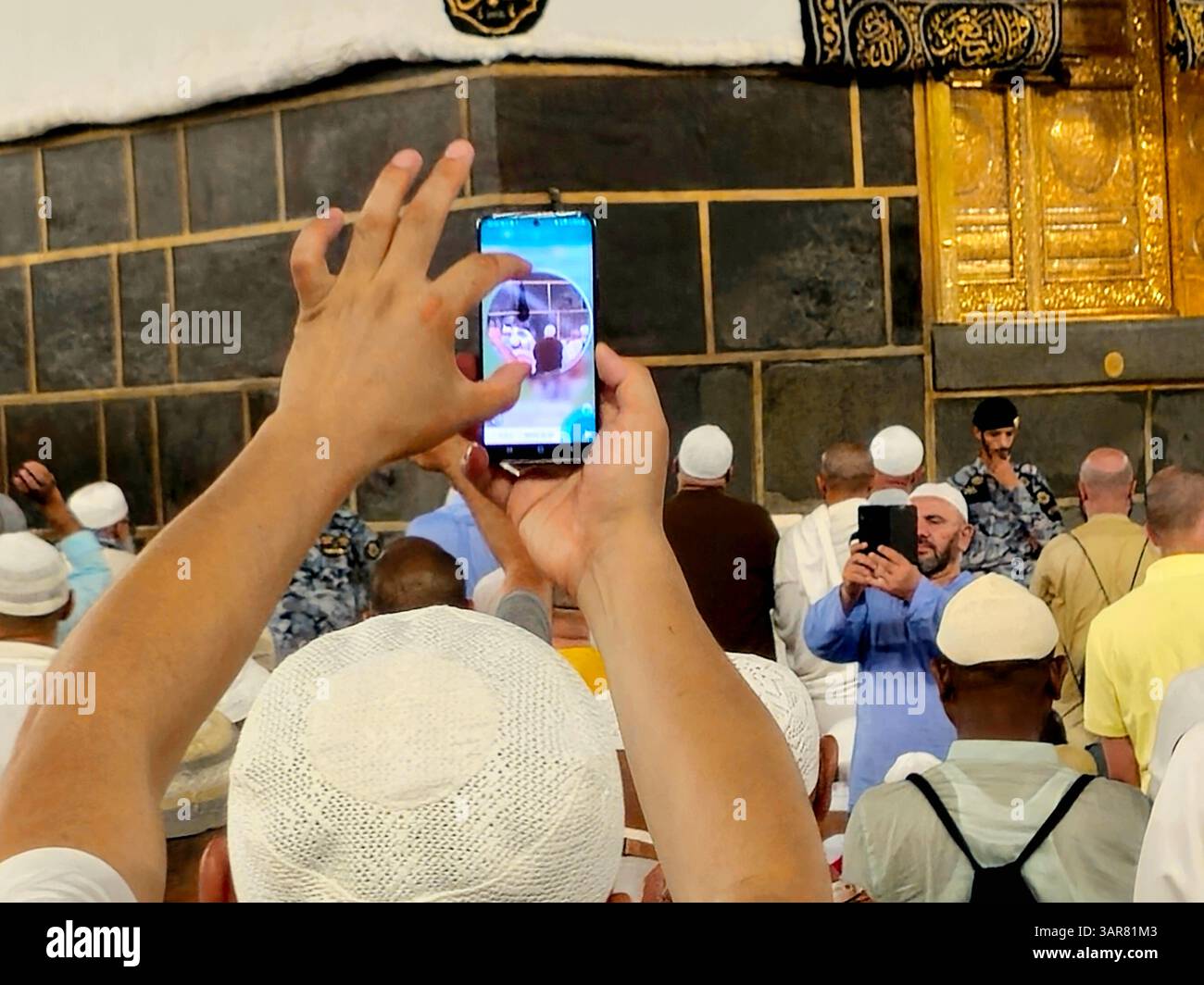 Mecca, Saudi Arabia, June 21 2024: The Kaaba in Ihram Kiswa which is ...