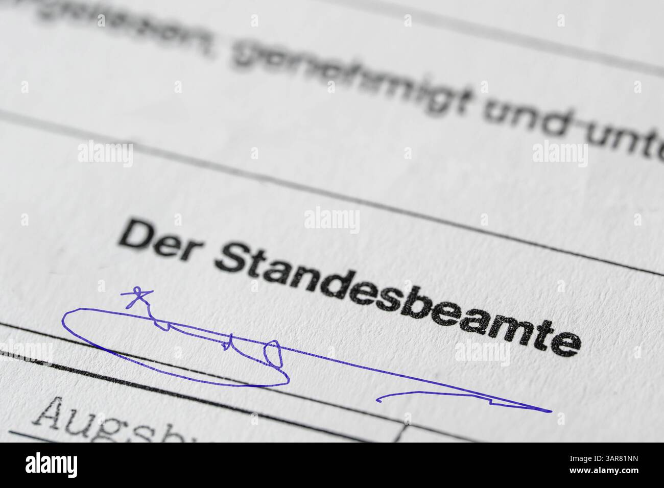 Bavaria, Germany - April 16, 2025: Detail of an official document with ...