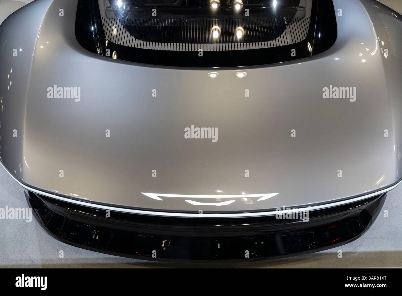 New York, NY, April 16, 2025: Chrysler Halcyon concept car on display ...