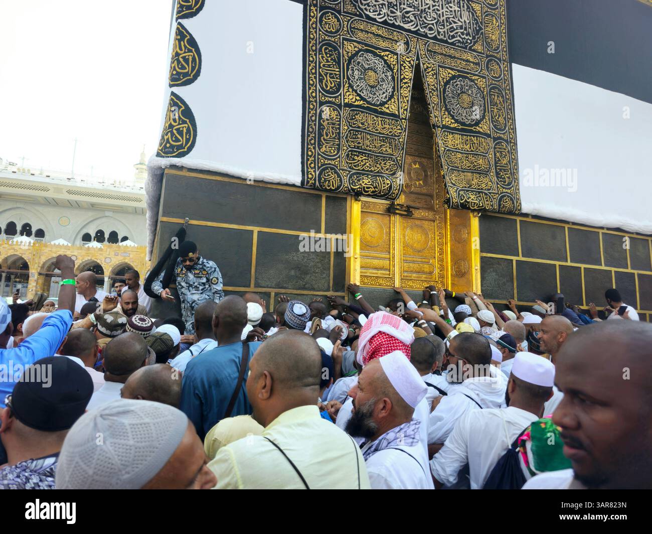 Mecca, Saudi Arabia, June 21 2024: The Golden door of The Holy Kaaba in ...