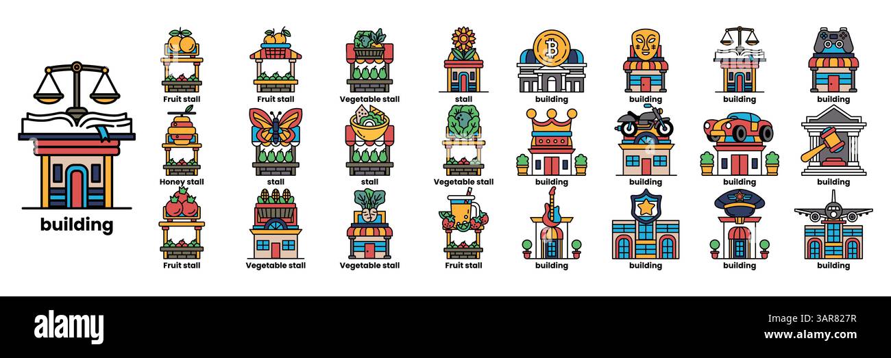 A series of buildings with a variety of different styles and designs ...