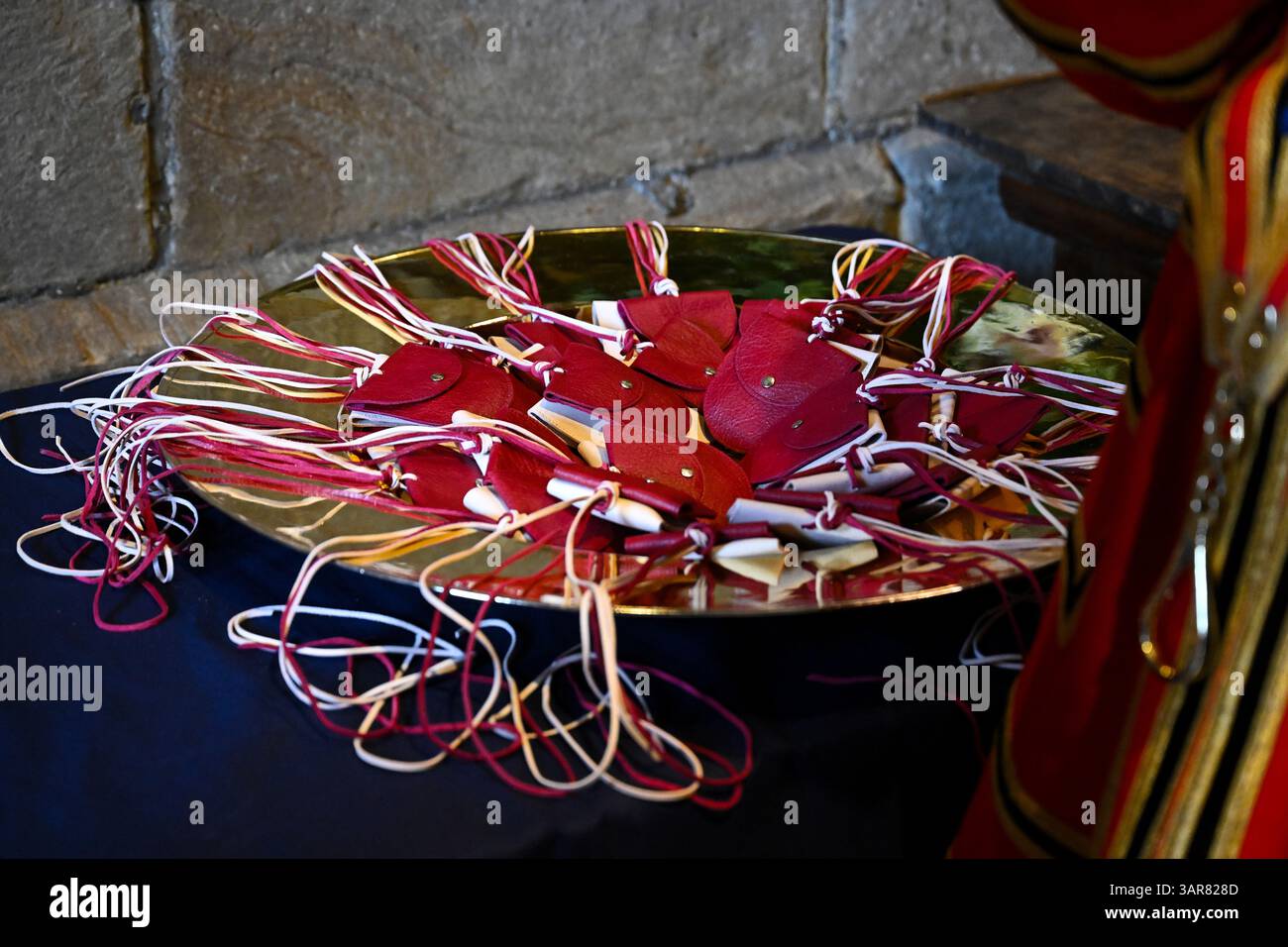 A general view of Maundy money purses ahead of the Royal Maundy Service ...