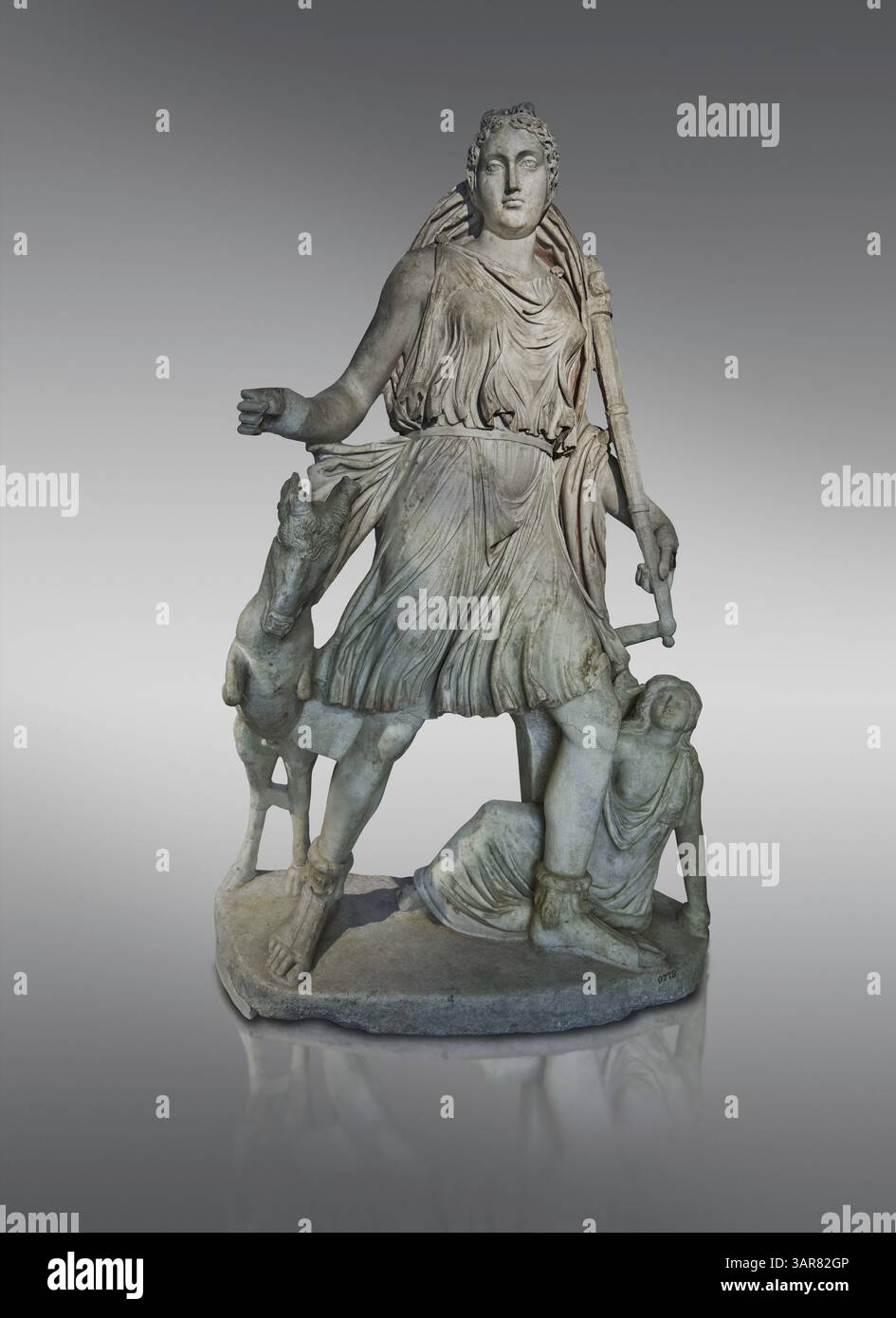 Roman statue depicting the Artemis and Iphigenia myth, parian marble ...