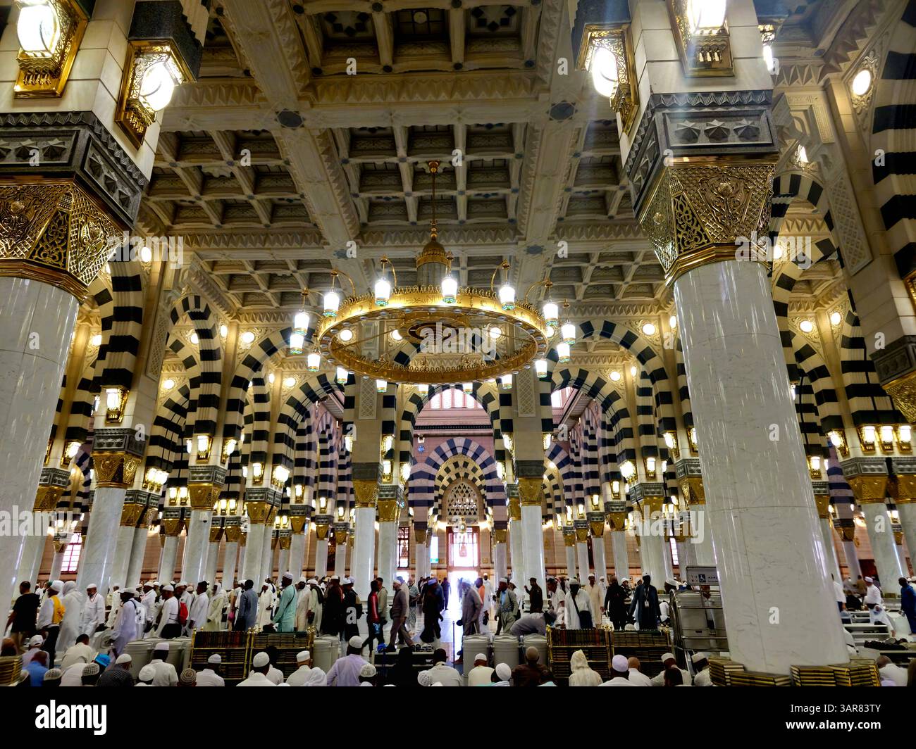 Medina, Saudi Arabia, June 26 2024: The interior of The Prophet's ...