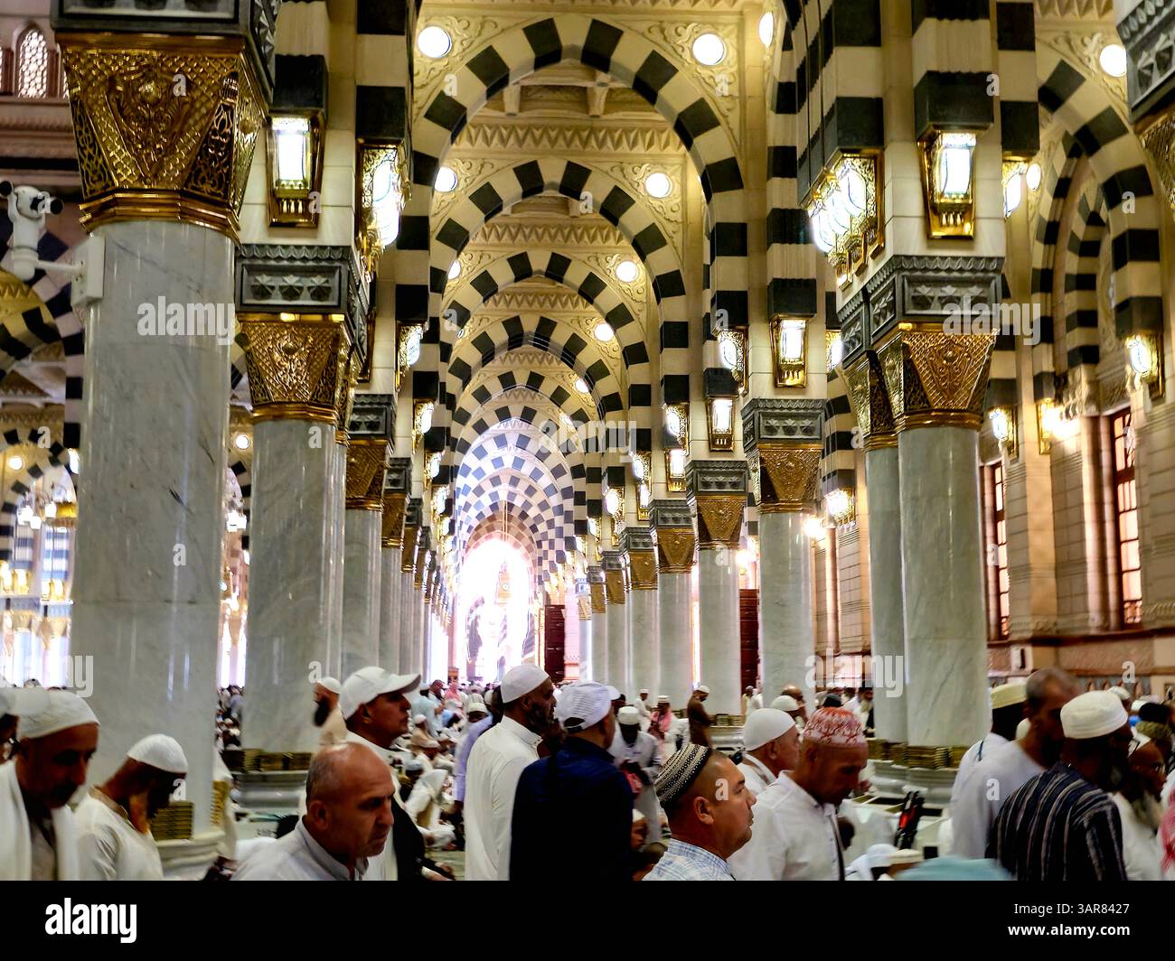Medina, Saudi Arabia, June 26 2024: The interior of The Prophet's ...