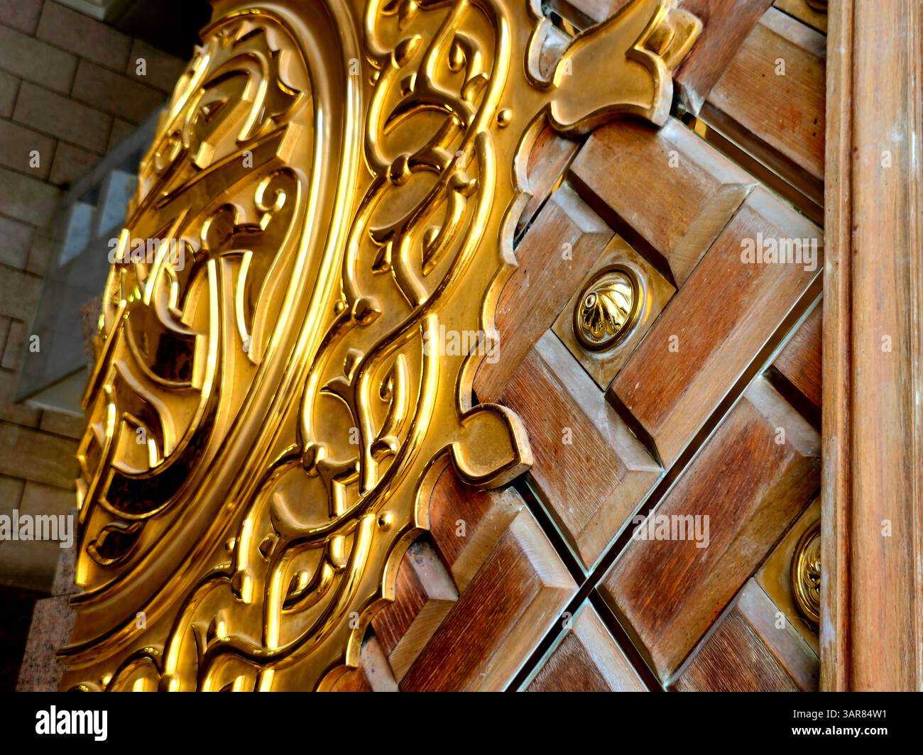 The gate of the prophet's mosque or Al Masjid Al Nabawi, A major site ...