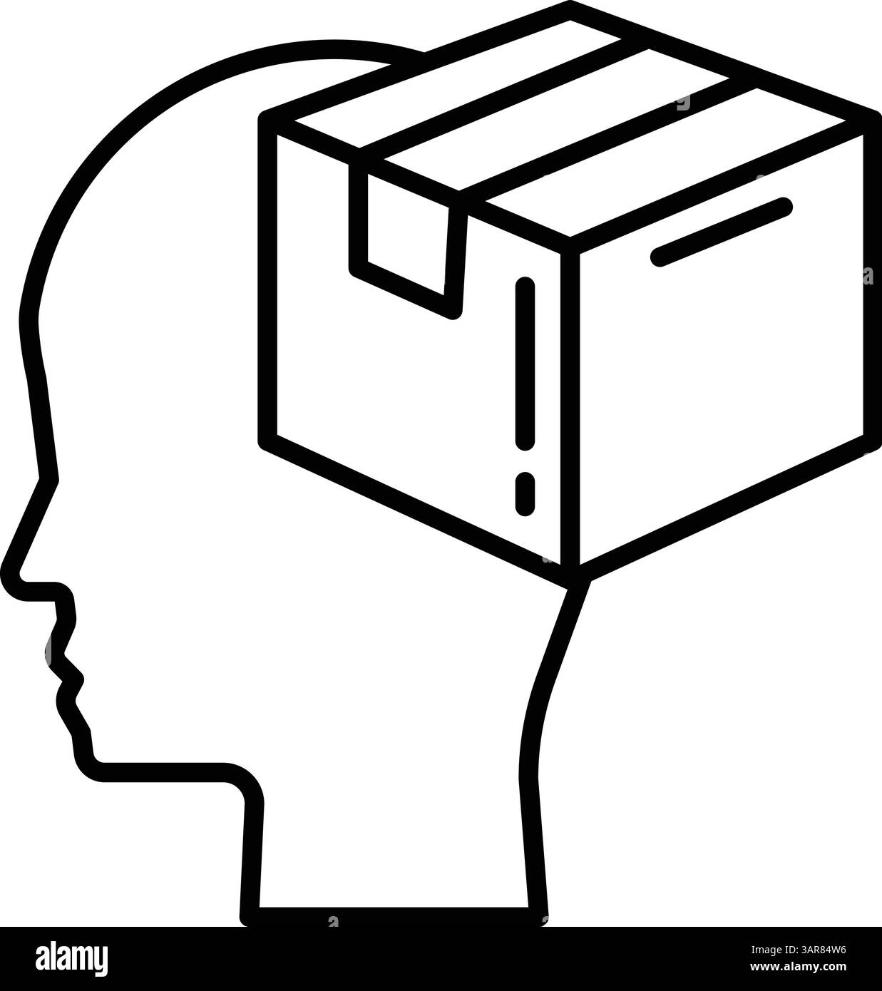 Business man box on head Stock Vector Images - Alamy