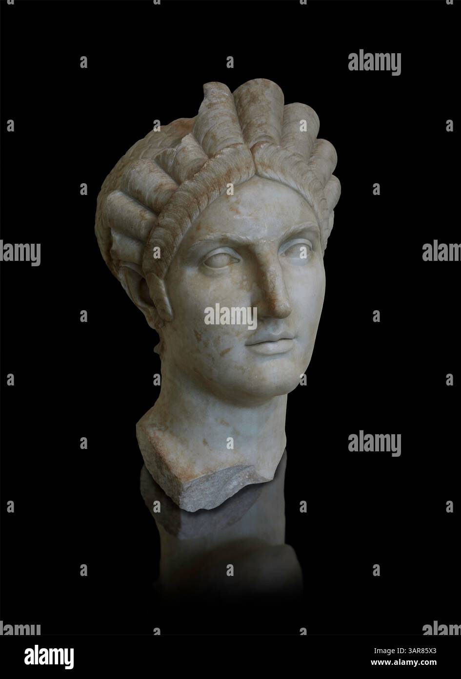 Roman marble portrait bust of Matidia circa 119 AD excavated from Via ...