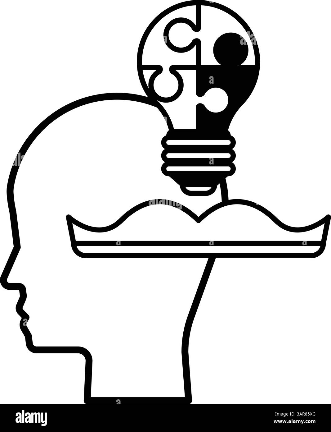 A head with a light bulb on top of it Stock Vector Image & Art - Alamy