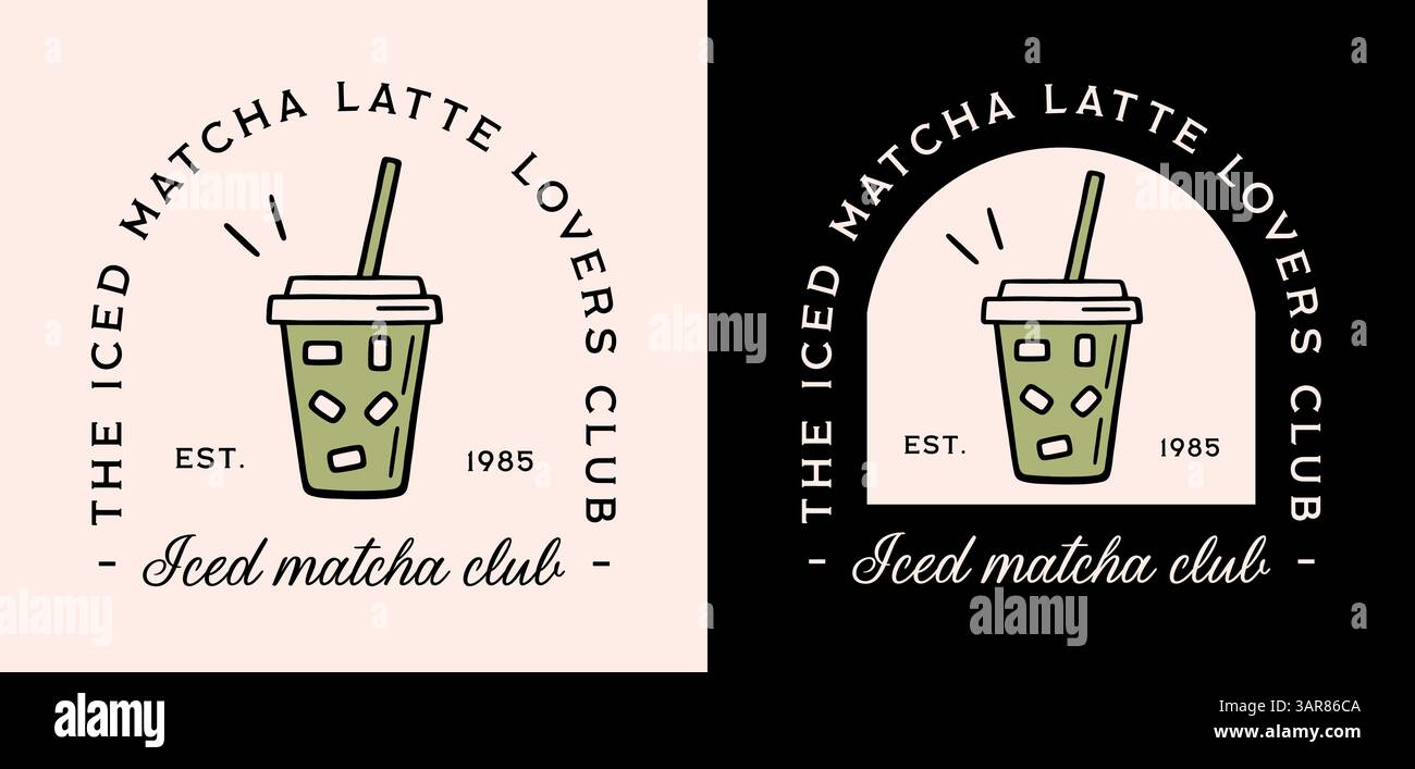 Iced matcha latte lovers club fancy retro green tea aesthetic quotes ...