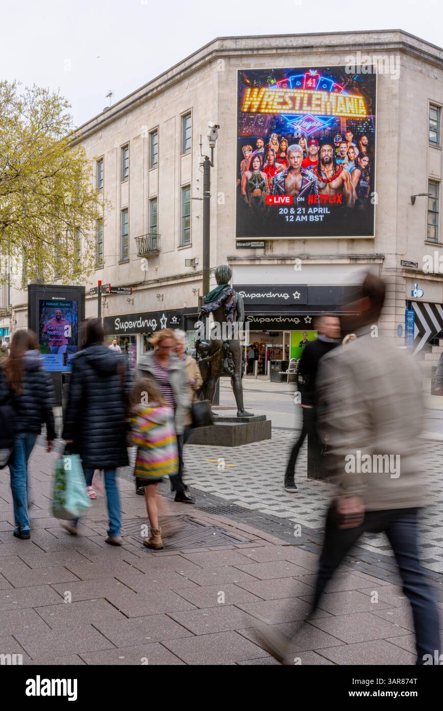 The digital display on Queen Street in Cardiff is a state-of-the-art ...