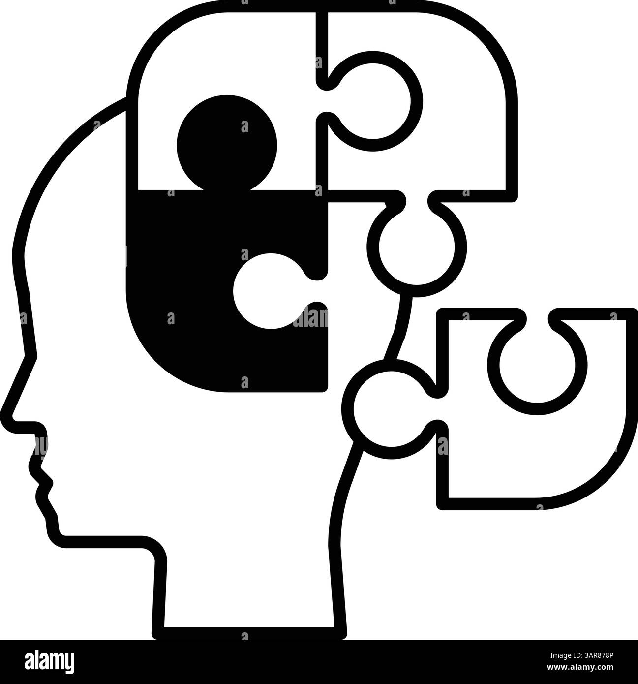 A puzzle piece head with a piece missing Stock Vector Image & Art - Alamy