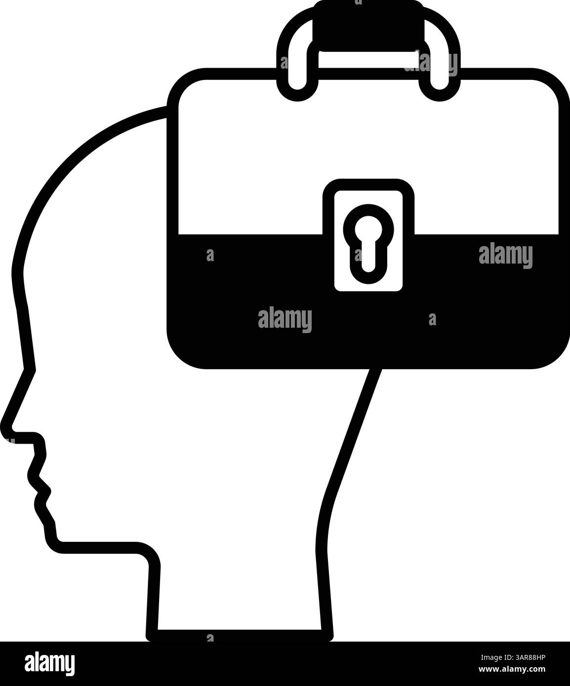 A head with a briefcase on top of it Stock Vector Image & Art - Alamy