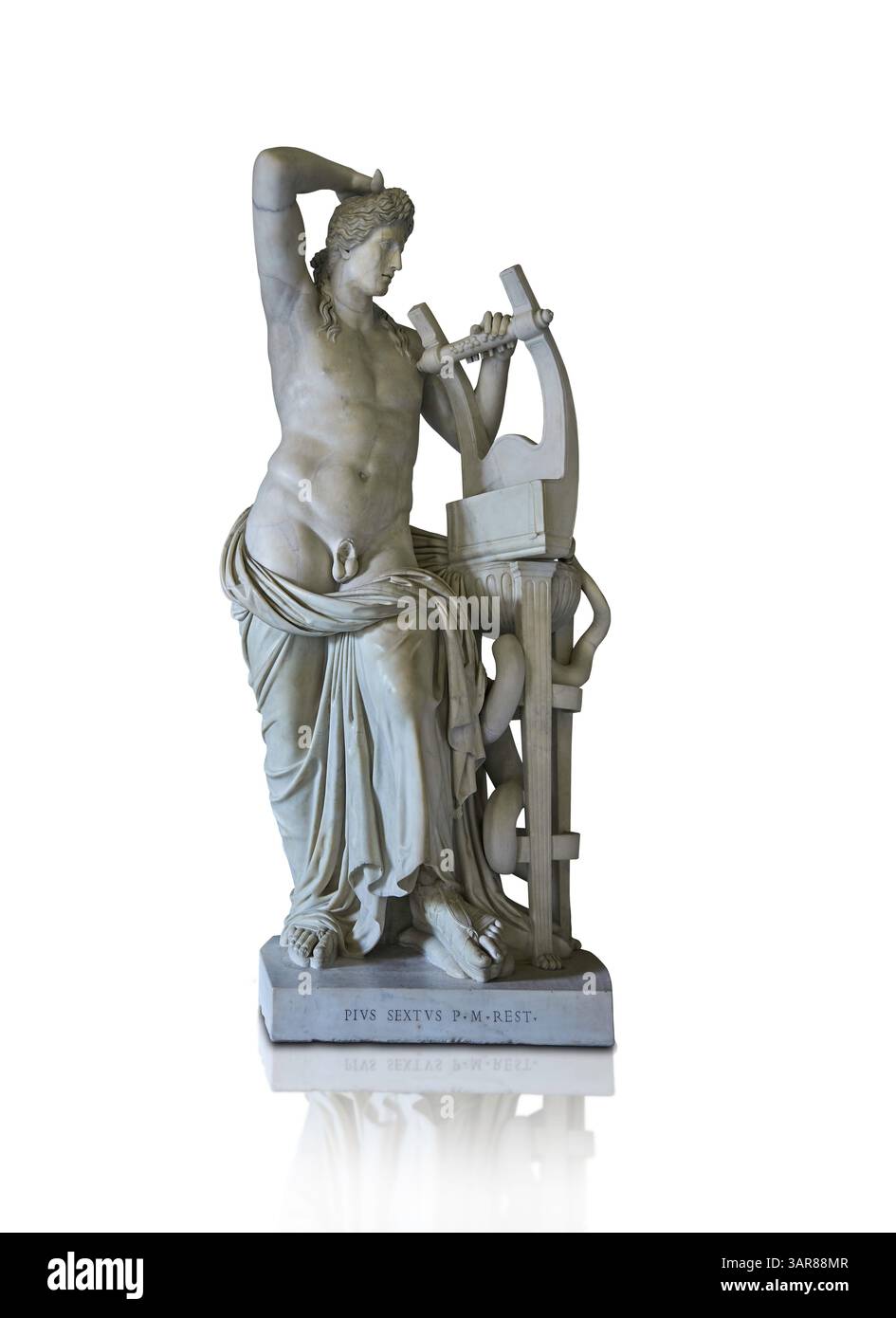 Roman marble Statue of the god Apollo playing the Cithara (Apollo ...