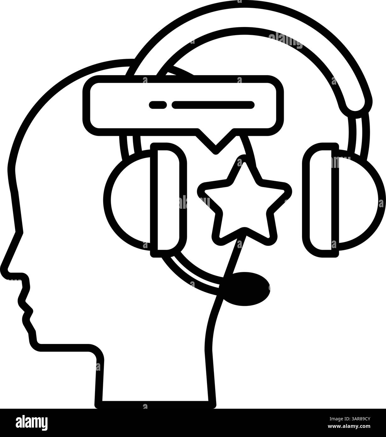 A head with a star and a microphone on it Stock Vector Image & Art - Alamy