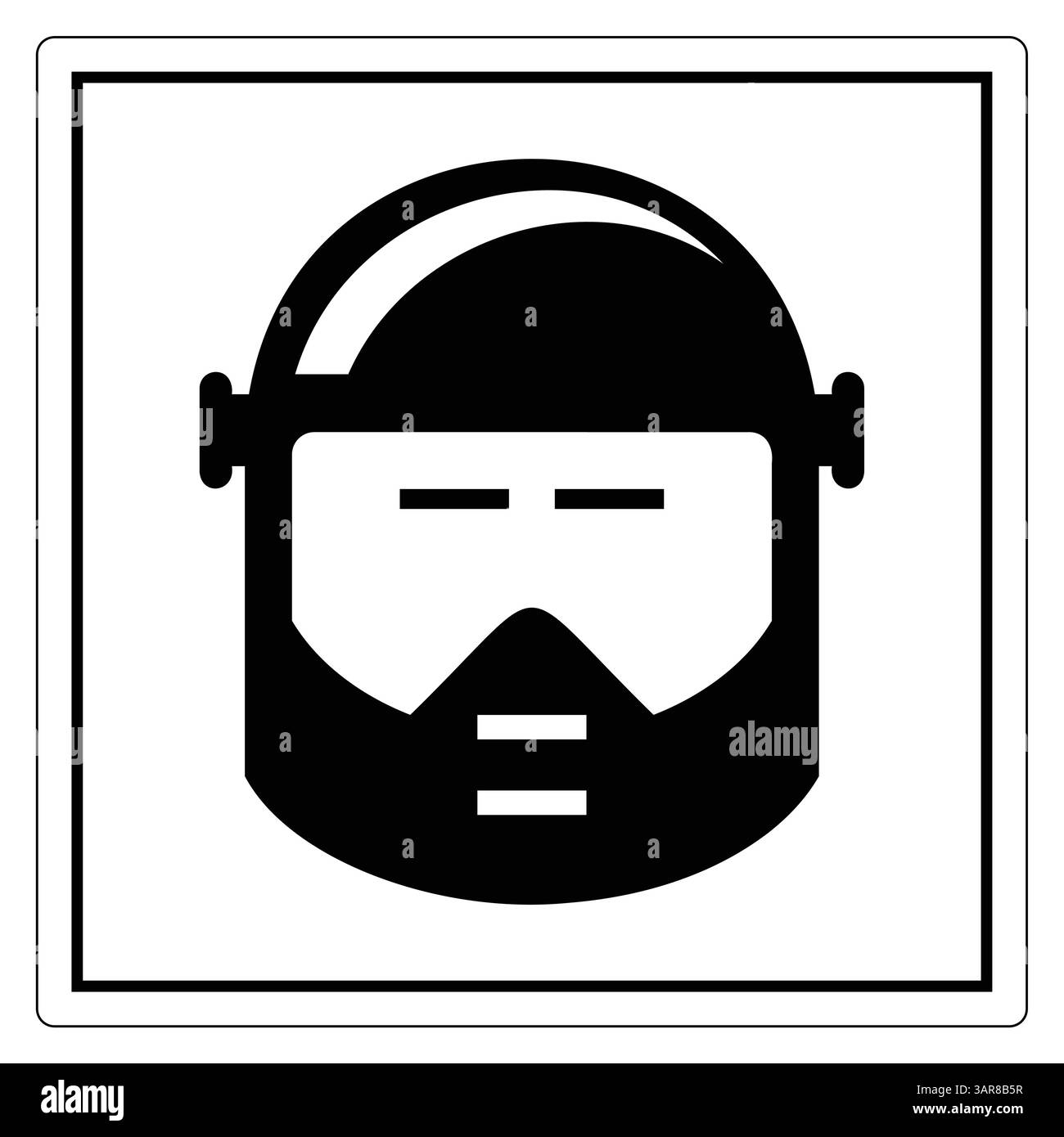 This image features a black silhouette of a worker wearing a helmet and ...
