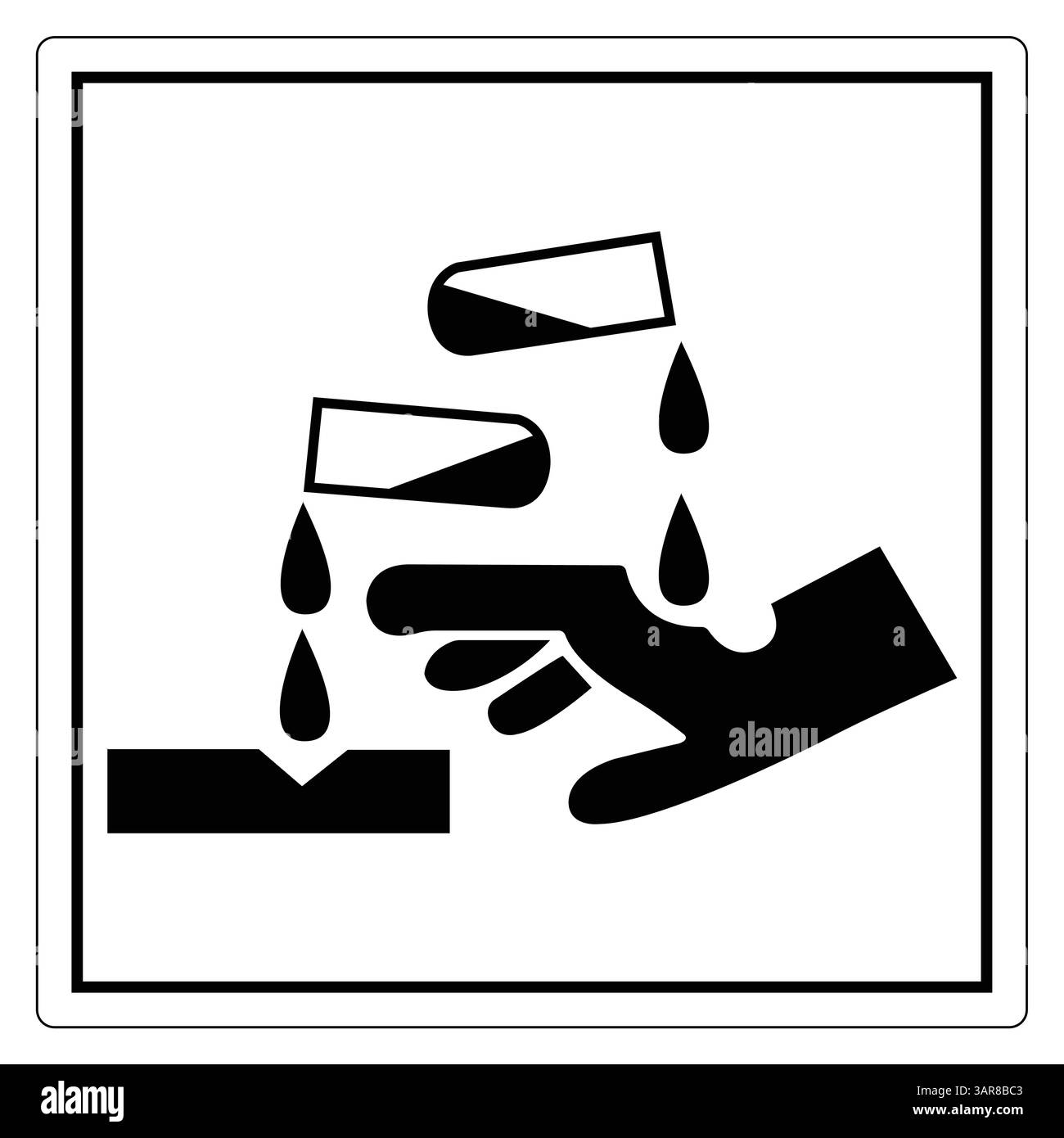 This image features a warning symbol depicting a hand reaching toward ...