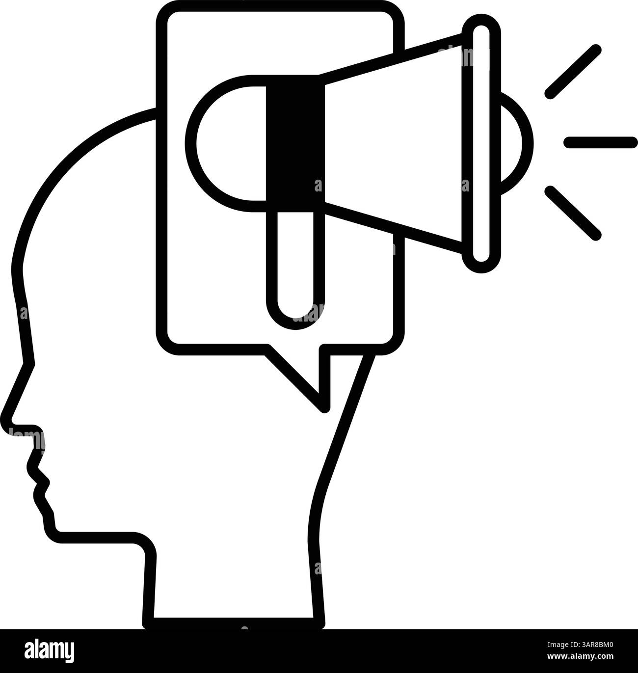Megaphone silhouette Black and White Stock Photos & Images - Alamy