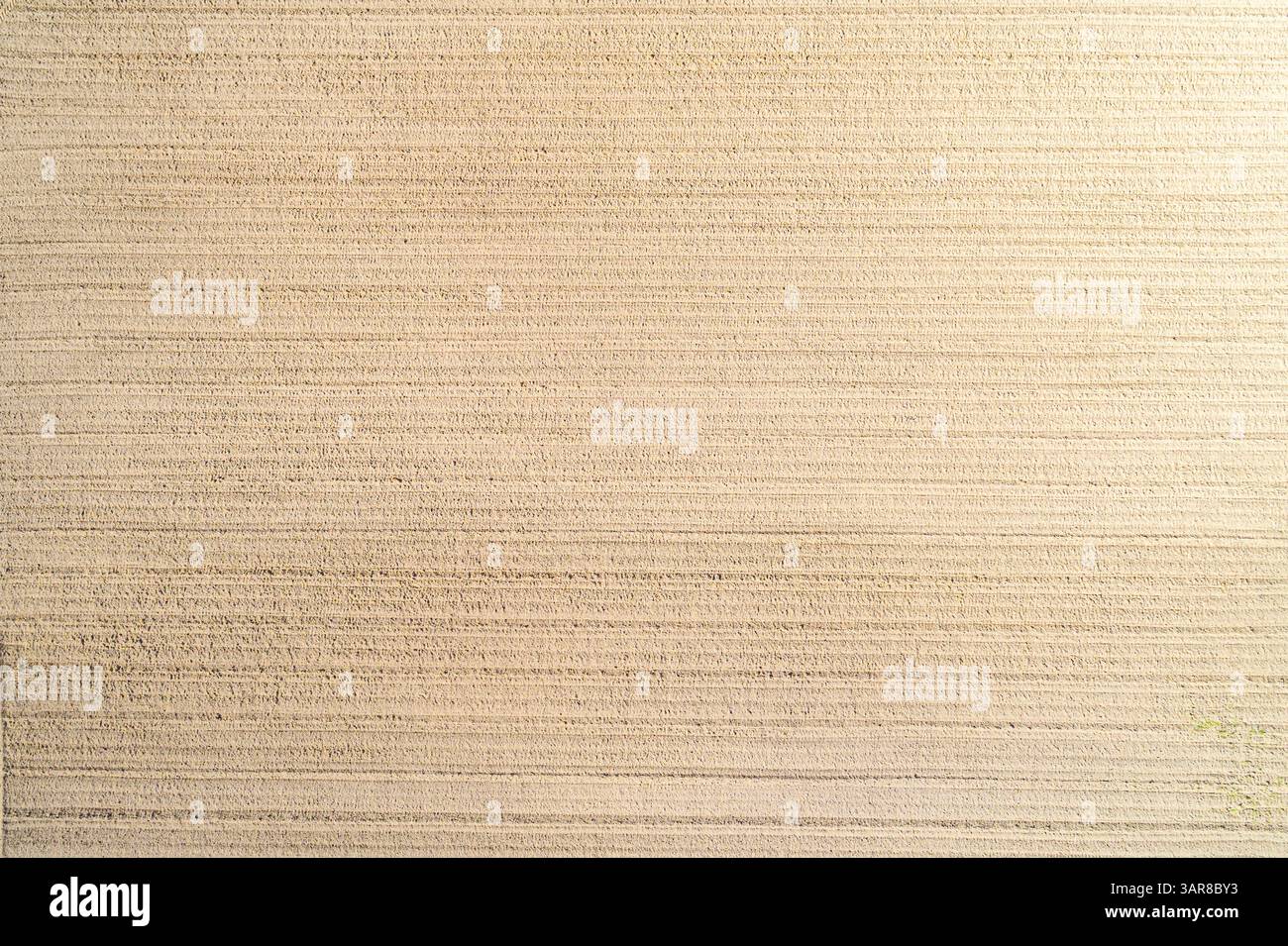 plowed agricultural field in preparation for cultivation as seen from a ...