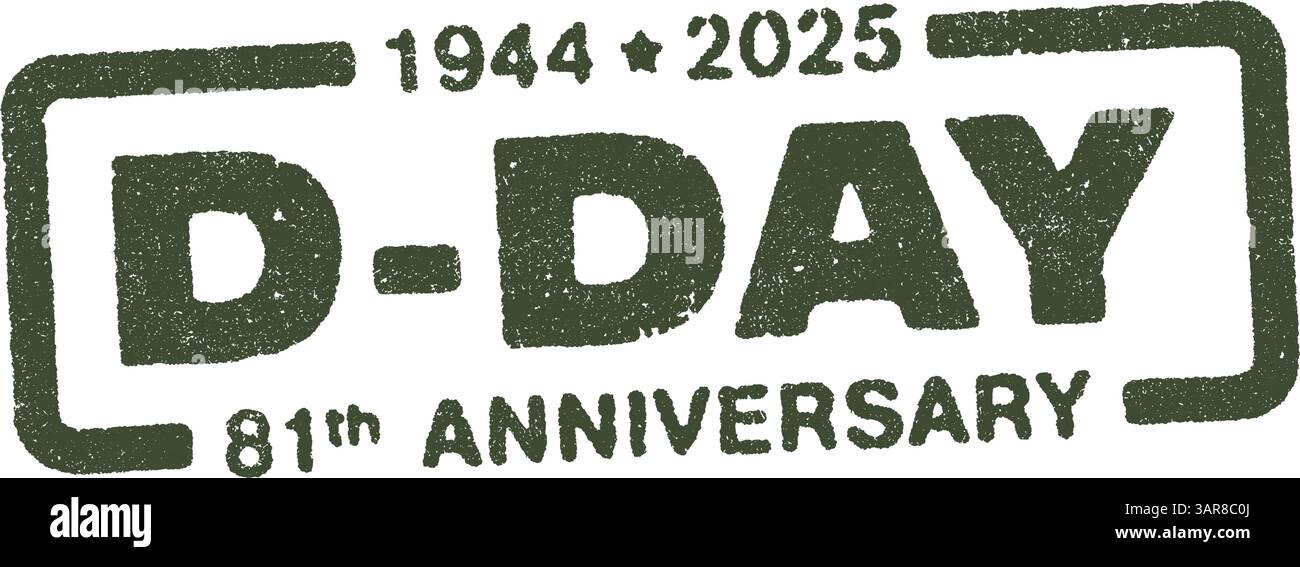 Vector illustration of the D-Day 81th Anniversary in green military ink stamp Stock Vector Image ...
