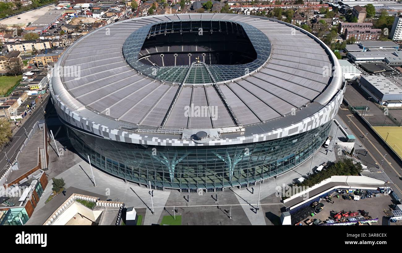 A aerial view of the Tottenham Hotspur Stadium in London. Picture date ...