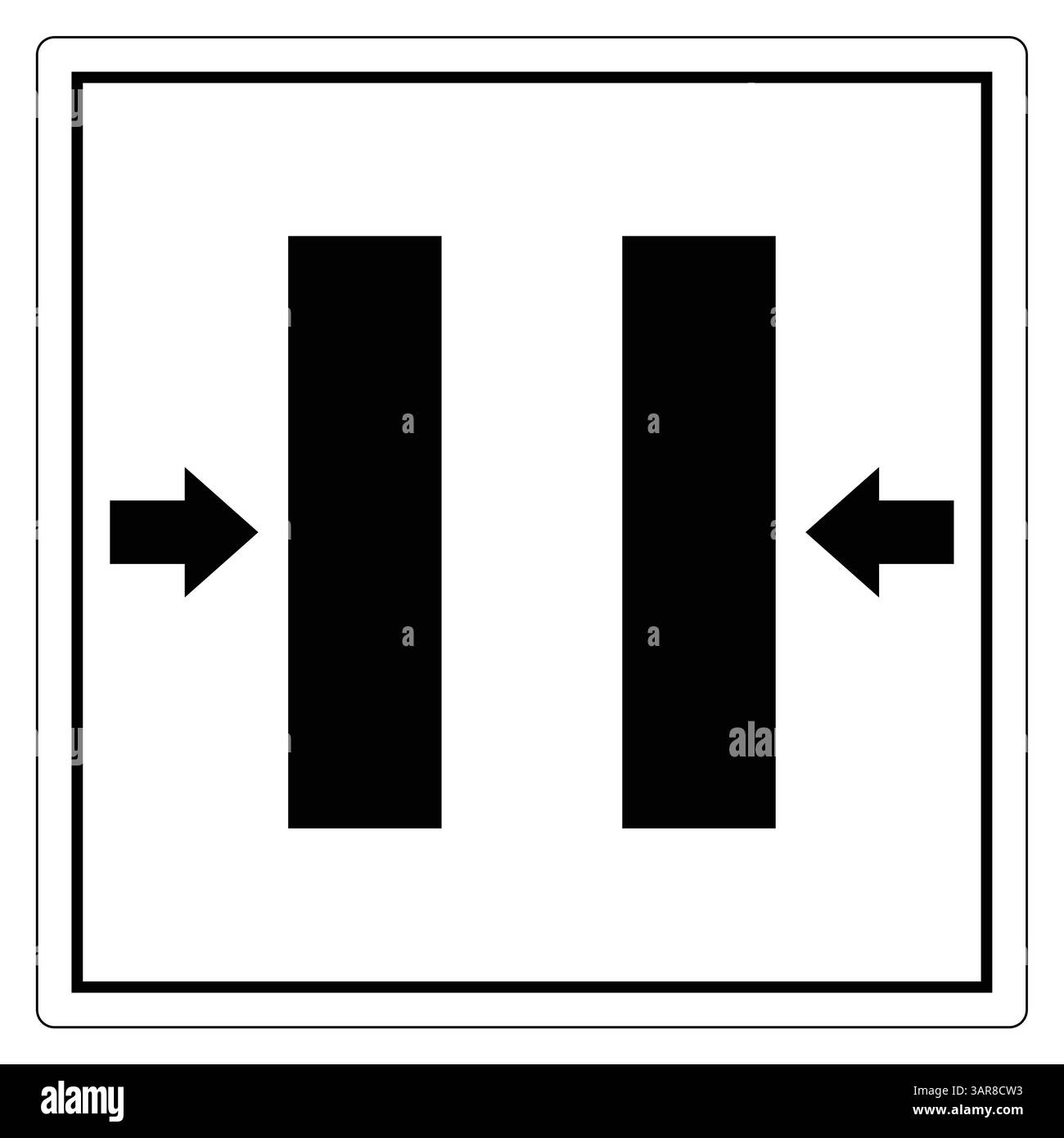 This minimalist graphic sign visually communicates the concept of ...