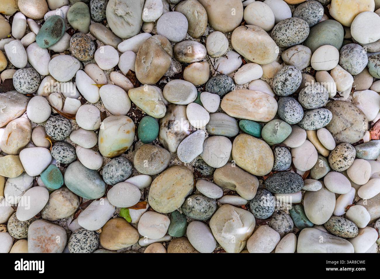Top view of smooth pebbles in natural tones aesthetic stone textures ...