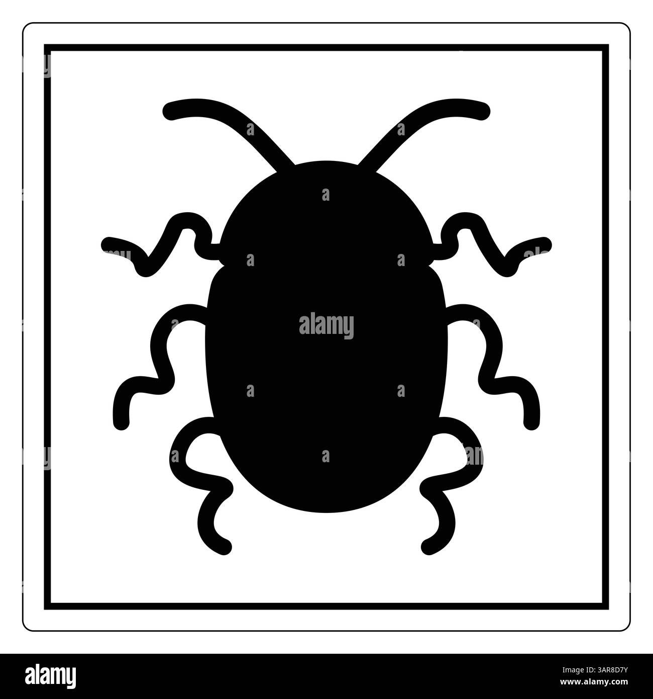 A striking black silhouette of a bug featuring detailed antennae and ...