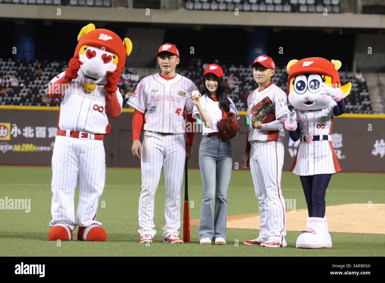 South Korean 18-year-old singer GYUBIN served as the opening pitch guest for professional ...