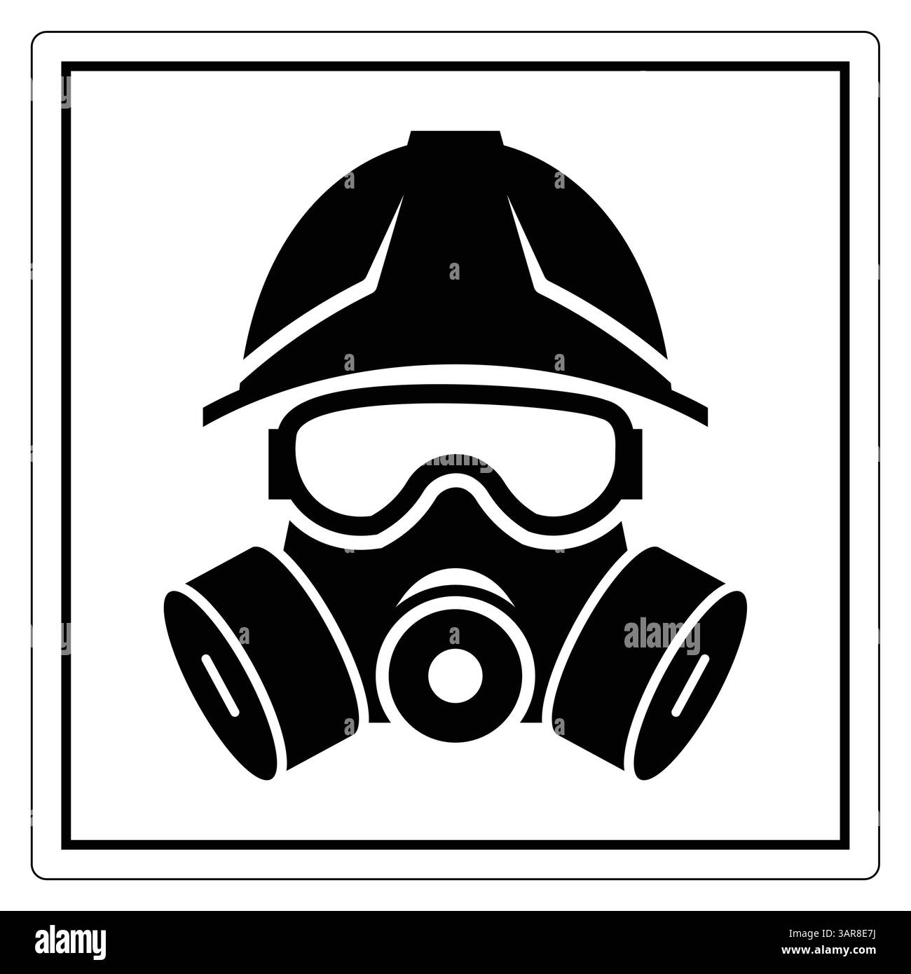 A Visual Representation Of A Worker Wearing A Safety Helmet And Gas Mask For Protection This