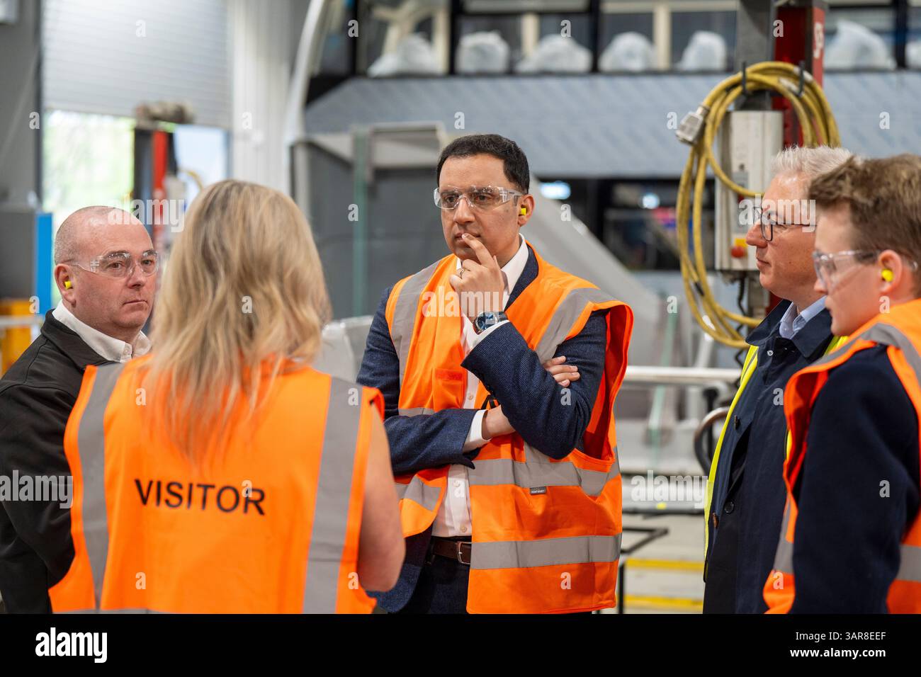 Scottish Labour leader Anas Sarwar during a visit to manufacturing business Alexander Dennis in ...