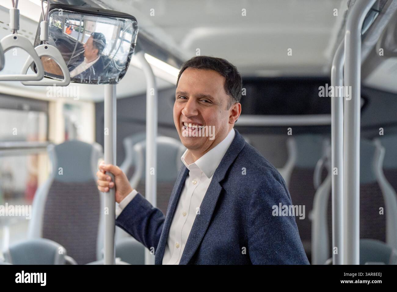 Scottish Labour leader Anas Sarwar during a visit to manufacturing business Alexander Dennis in ...