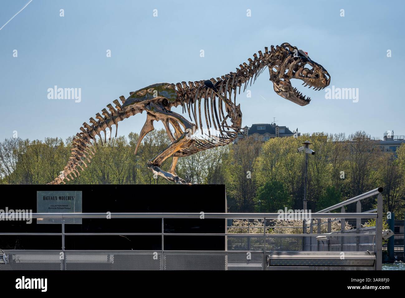 Tyrannosaurus rex by French artist Philippe Pasqua standing on the pier ...