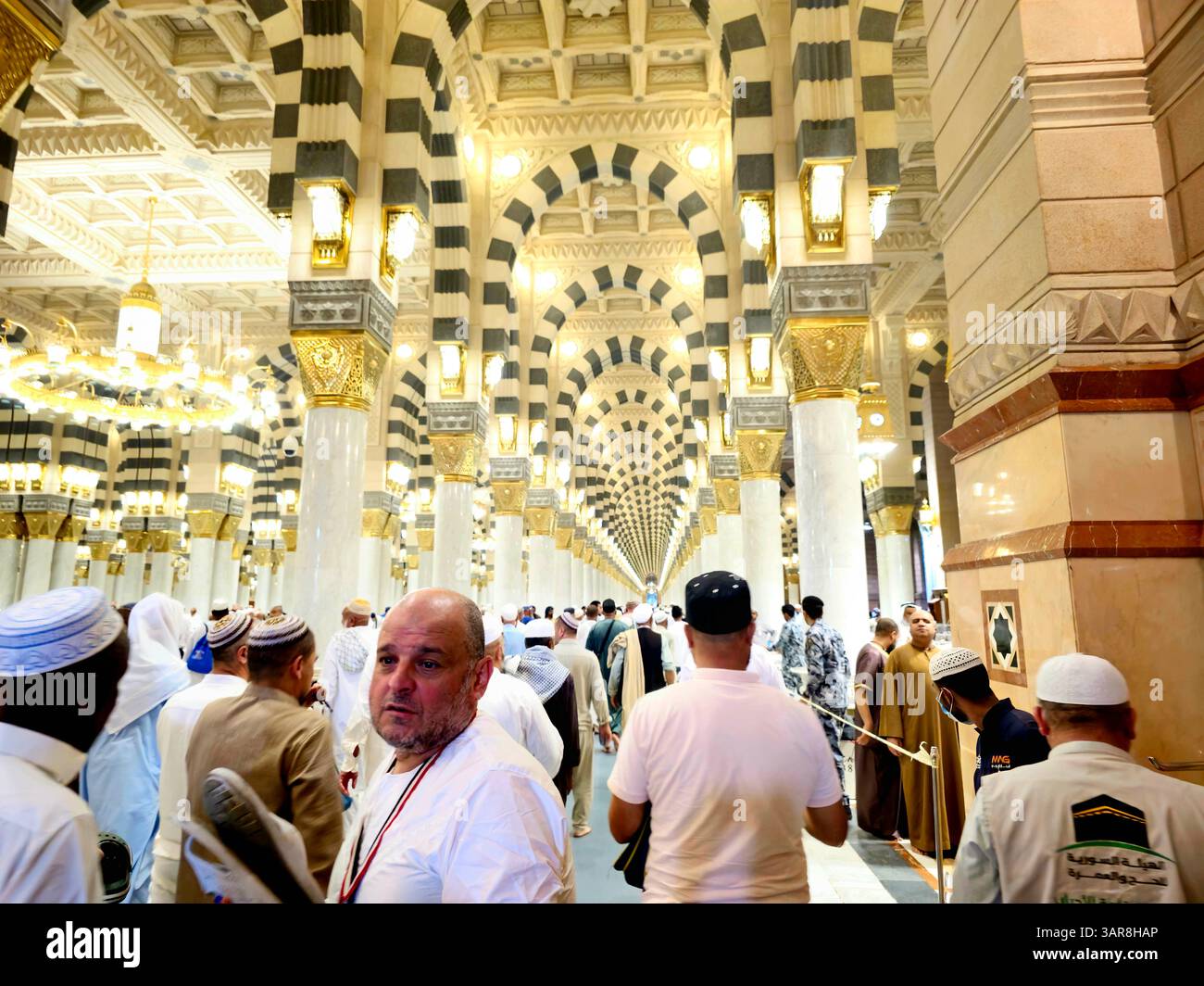 Medina, Saudi Arabia, June 27 2024: The interior of The Prophet's ...