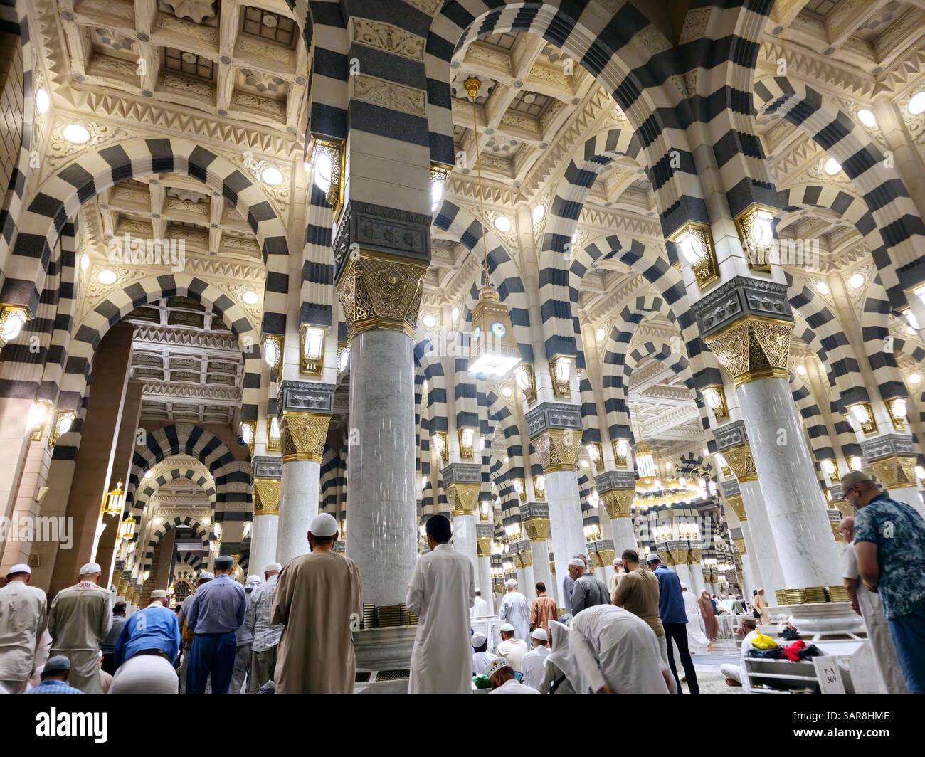 Medina, Saudi Arabia, June 27 2024: The interior of The Prophet's ...