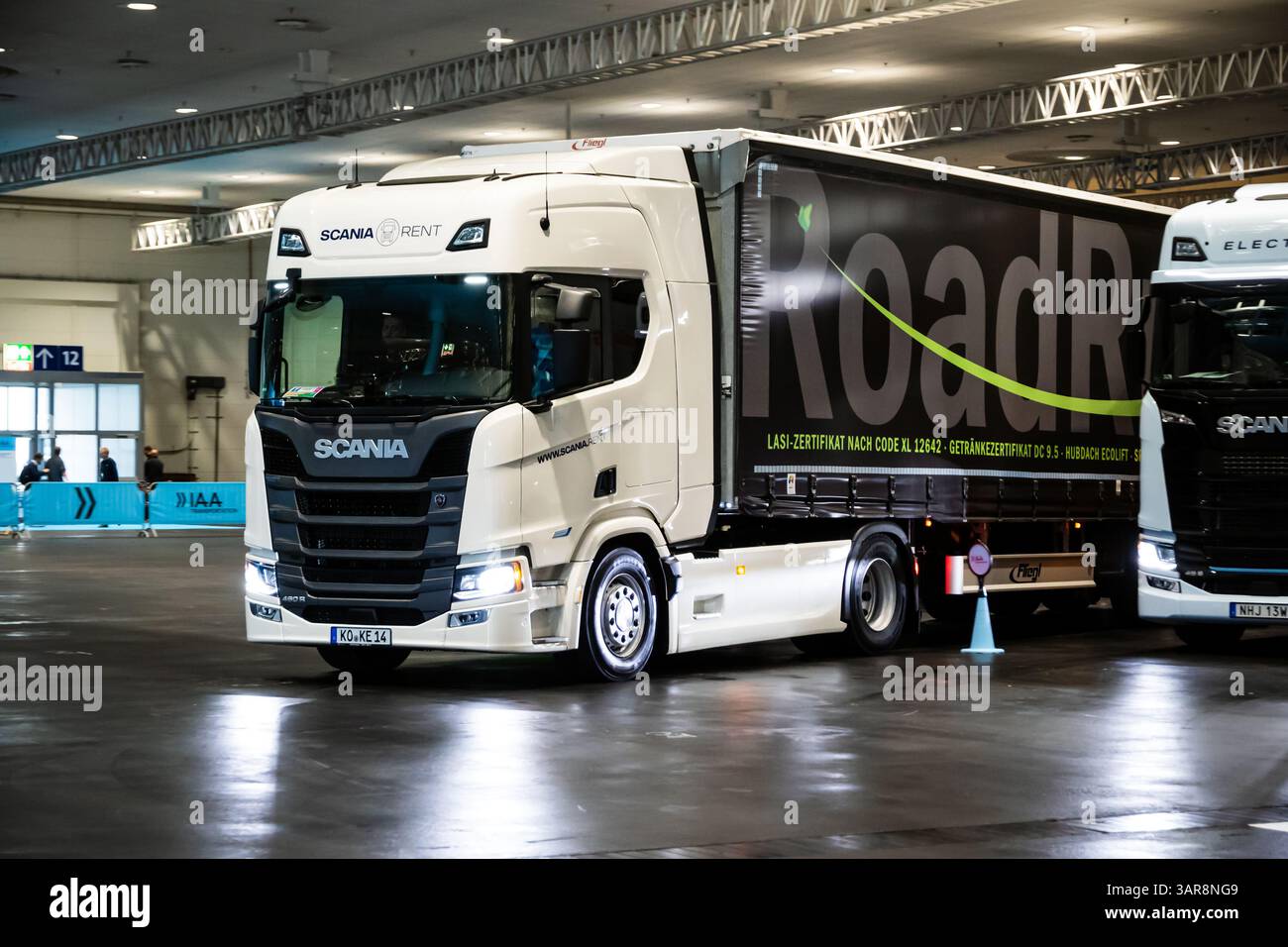 Scania Super 460 R (2025) truck driving at the Hannover IAA ...