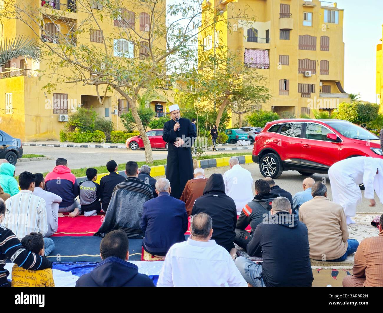 Cairo, Egypt, March 31 2025: The mosque preacher Imam performs Eid Al ...