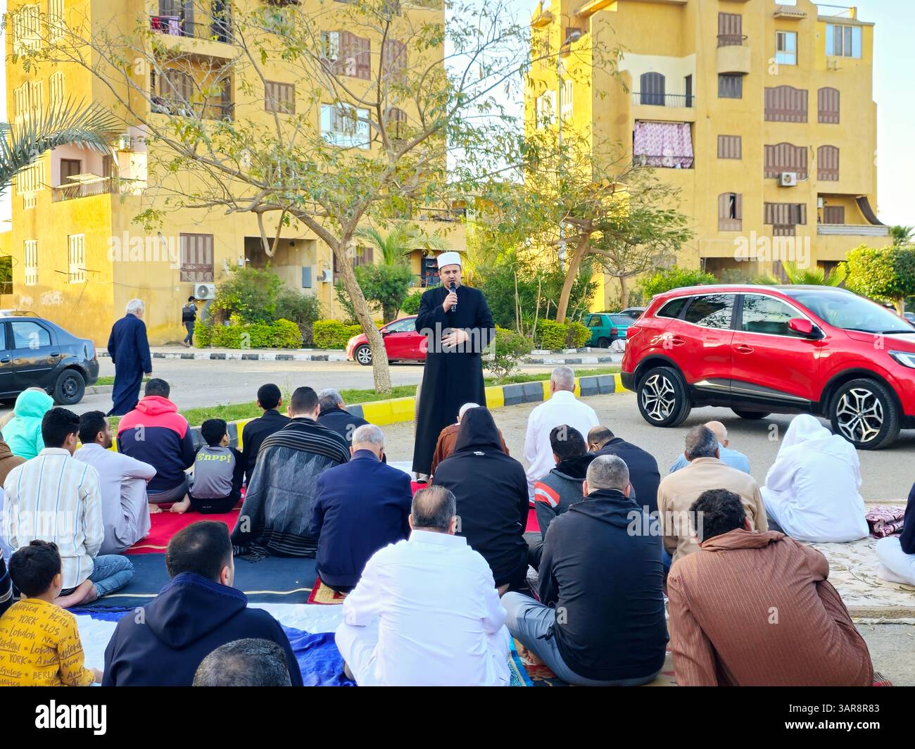 Cairo, Egypt, March 31 2025: The mosque preacher Imam performs Eid Al ...