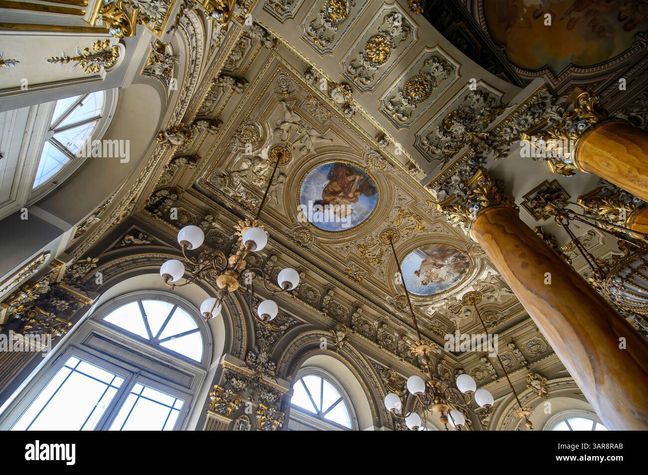 Interior of the lobby of the Teatro Massimo Bellini in Catania, Italy ...